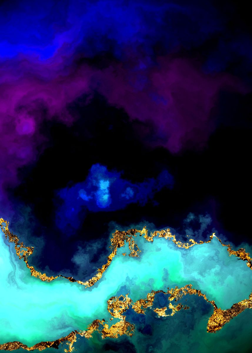 '1 of 100 Nebulas in Gold' Poster, picture, metal print, paint by Holy ...