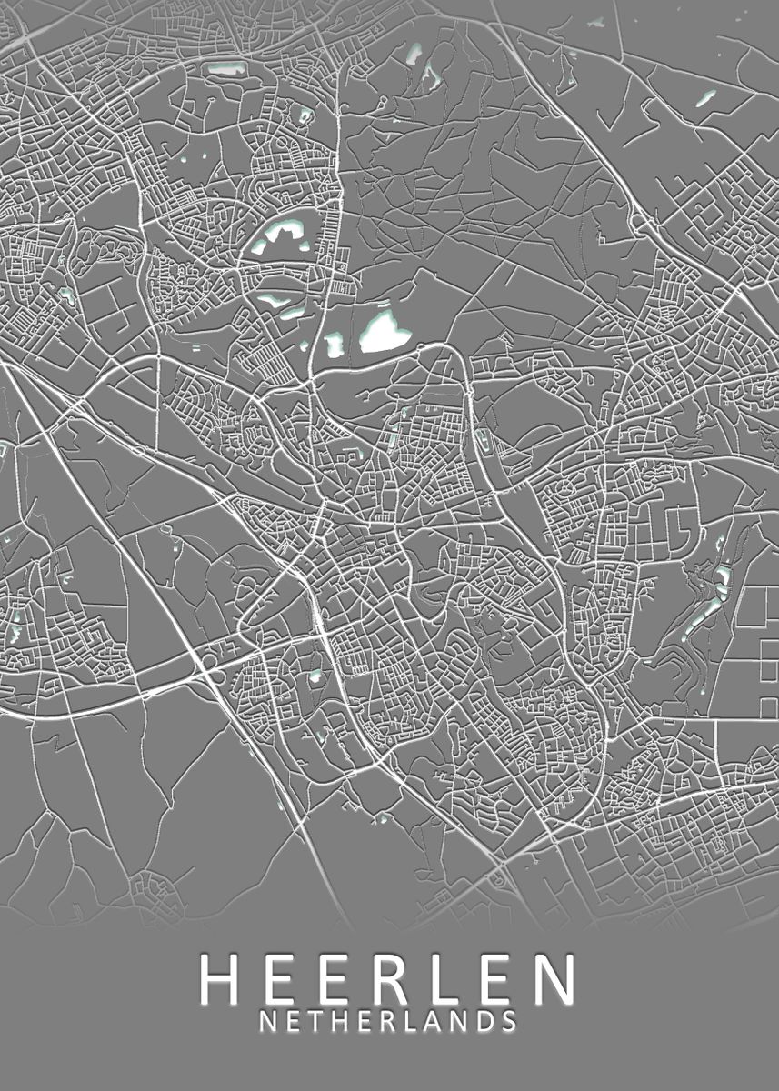 'Heerlen Netherlands Map' Poster by City Map Art Prints | Displate