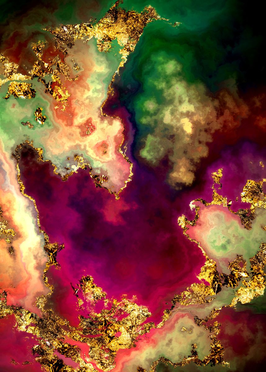 '1 of 100 Nebulas in Gold' Poster, picture, metal print, paint by Holy ...