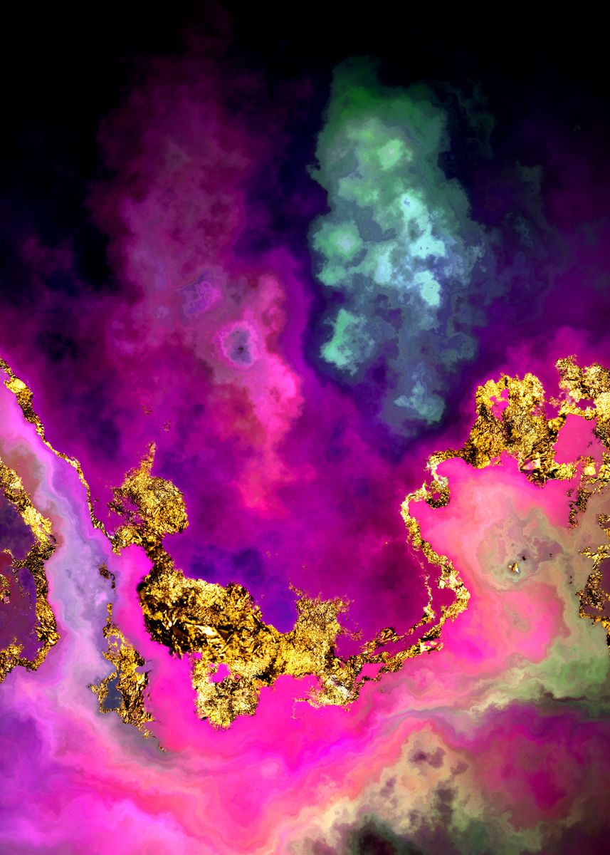 '1 of 100 Nebulas in Gold' Poster by Holy Rock Design | Displate