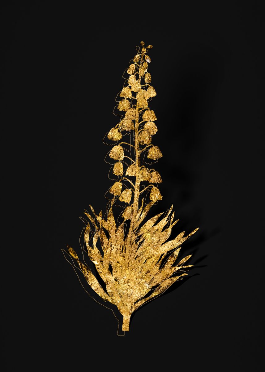 'Gold Botanical on Black' Poster by Holy Rock Design | Displate