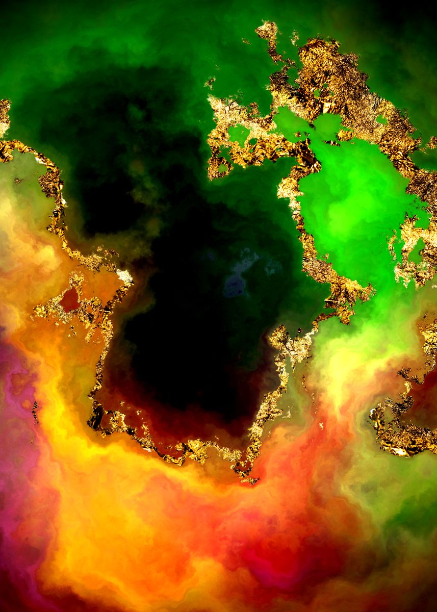 '1 of 100 Nebulas in Gold' Poster by Holy Rock Design | Displate