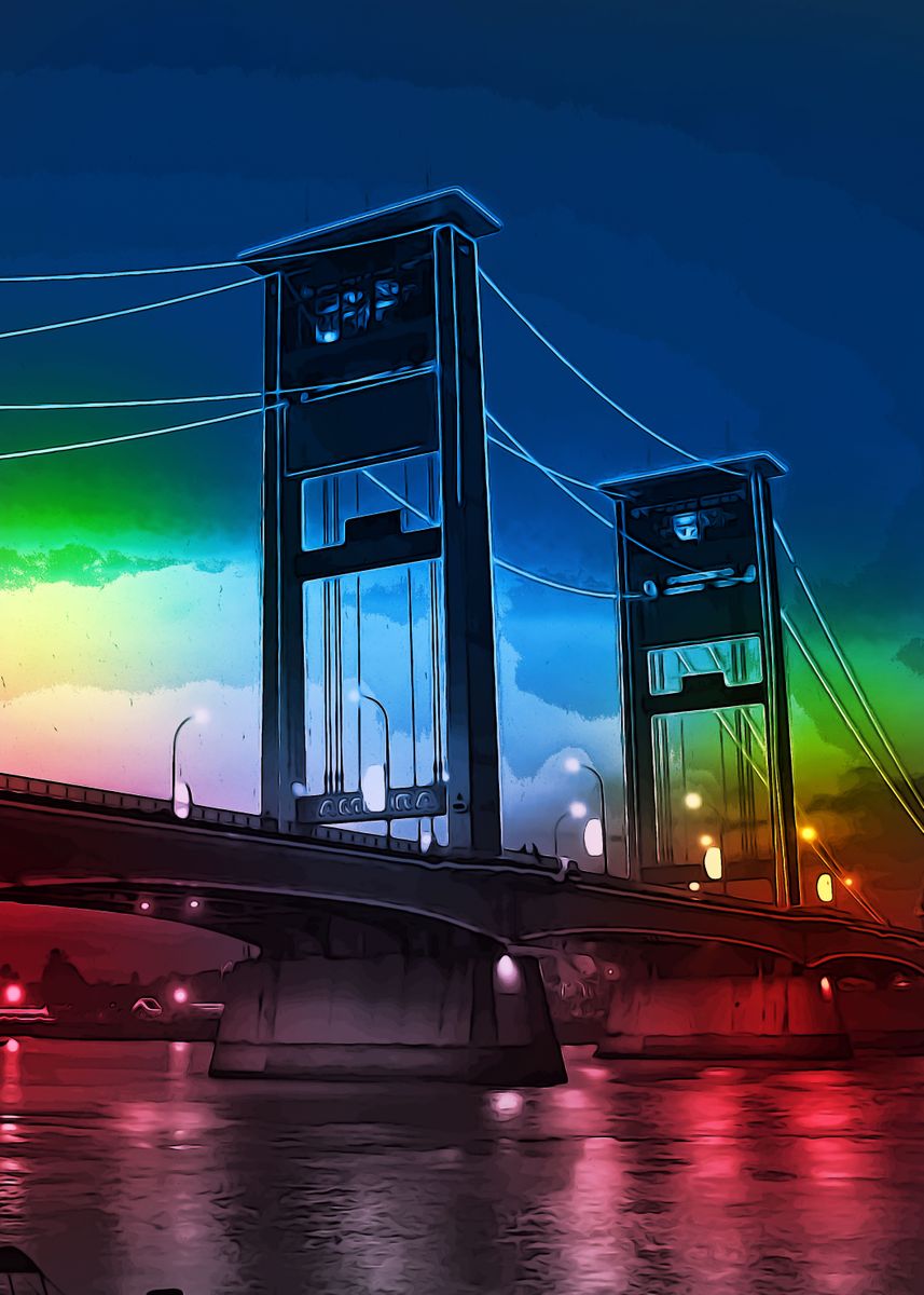 'Ampera Bridge' Poster by Andreas AK | Displate