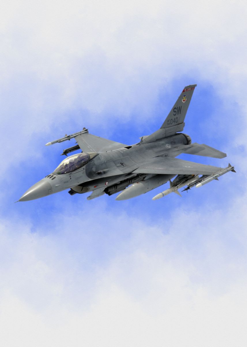 'F 16 Painting' Poster, picture, metal print, paint by Iwoko | Displate