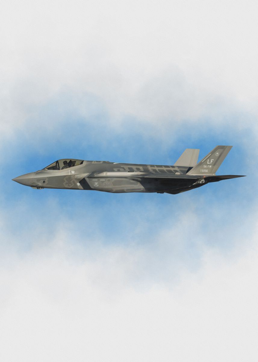 'F 35 Lightning II' Poster, picture, metal print, paint by Iwoko | Displate