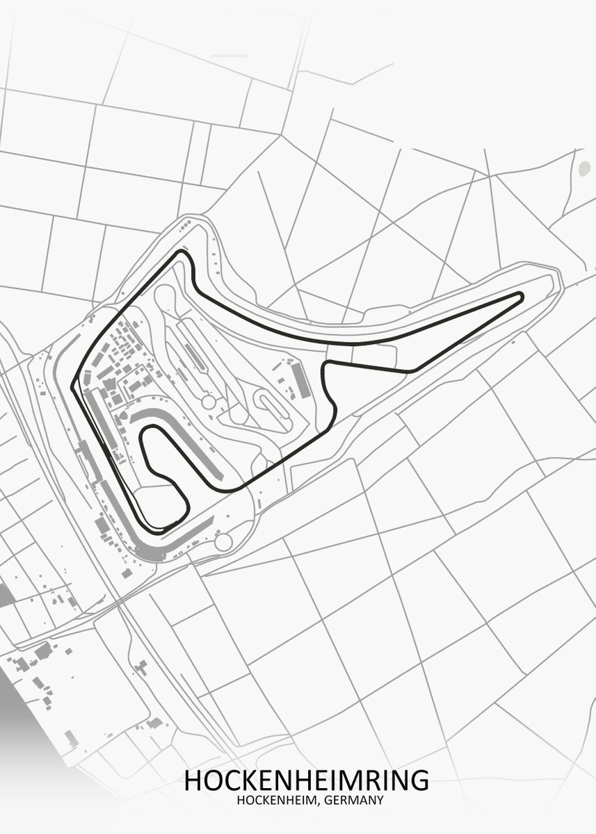 'Hockenheimring Circuit ' Poster by City Map Art Prints | Displate