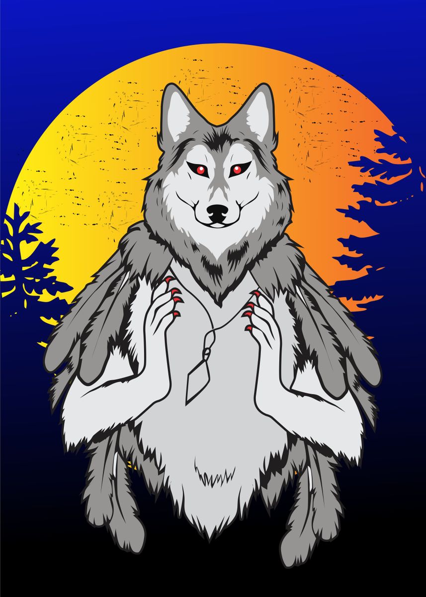 'elite wolf' Poster, picture, metal print, paint by M irfan | Displate