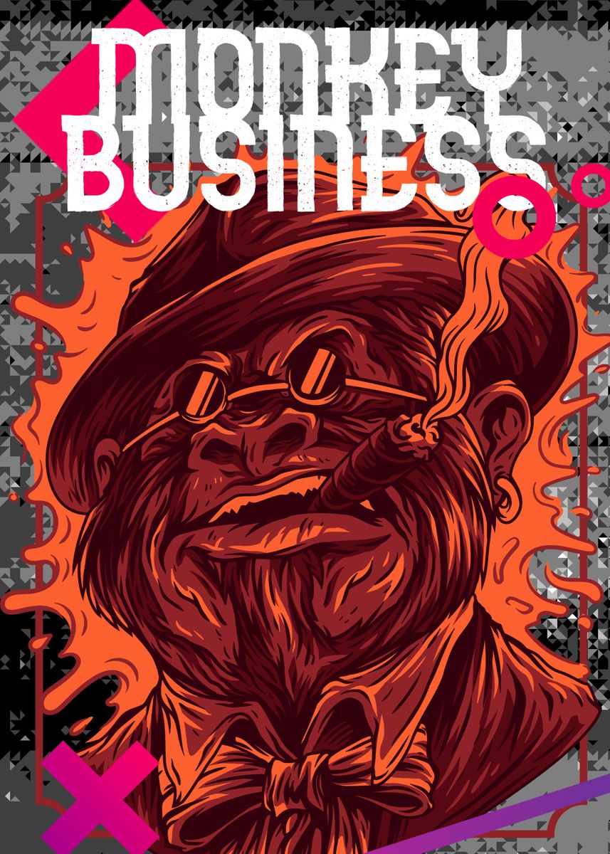 'MONKEY BUSINESS' Poster, picture, metal print, paint by Don Mario ...