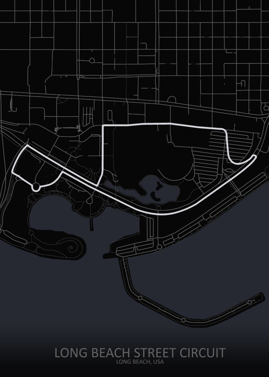 'Long Beach Street Circuit ' Poster, picture, metal print, paint by ...