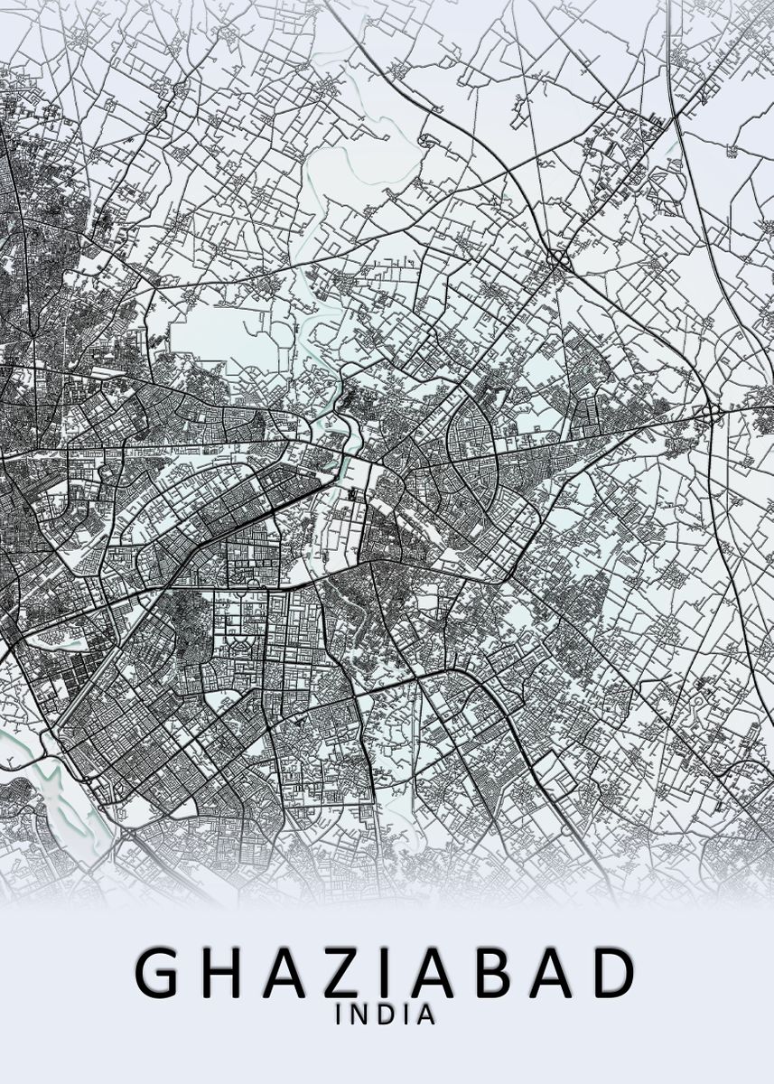 'Ghaziabad India City Map' Poster, picture, metal print, paint by City ...