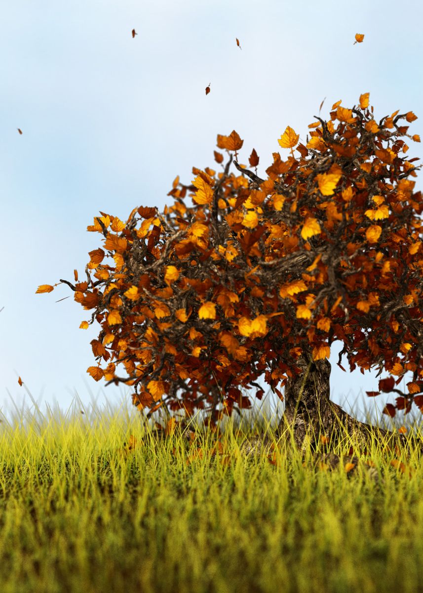 'Autumn Tree Portrait' Poster by Emma L Kurran | Displate