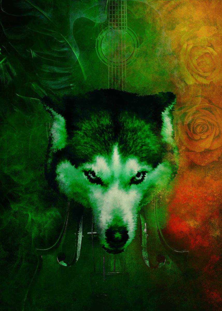 'Wolf Violin Music' Poster, picture, metal print, paint by muhammad ...