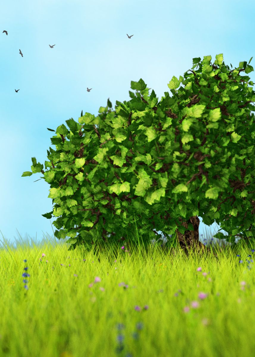 'Summer Tree Portrait' Poster, picture, metal print, paint by Emma L ...