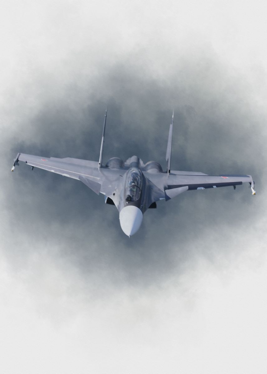 'Su 30 Flanker' Poster, picture, metal print, paint by Iwoko | Displate