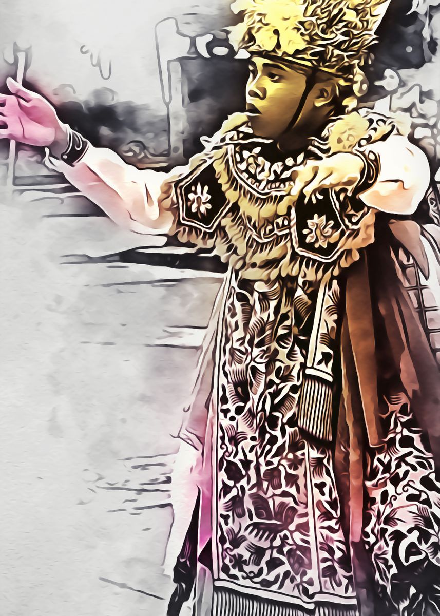 'Baris Dadap Dancer' Poster, picture, metal print, paint by Andreas AK ...