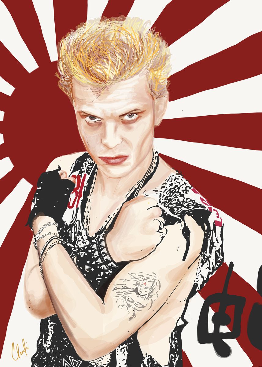 'Billy Idol' Poster, picture, metal print, paint by Charlie Fuentes ...