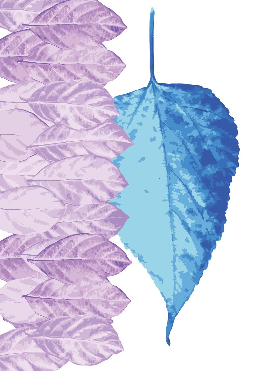 'cyan leaf ' Poster by taps lawrence | Displate