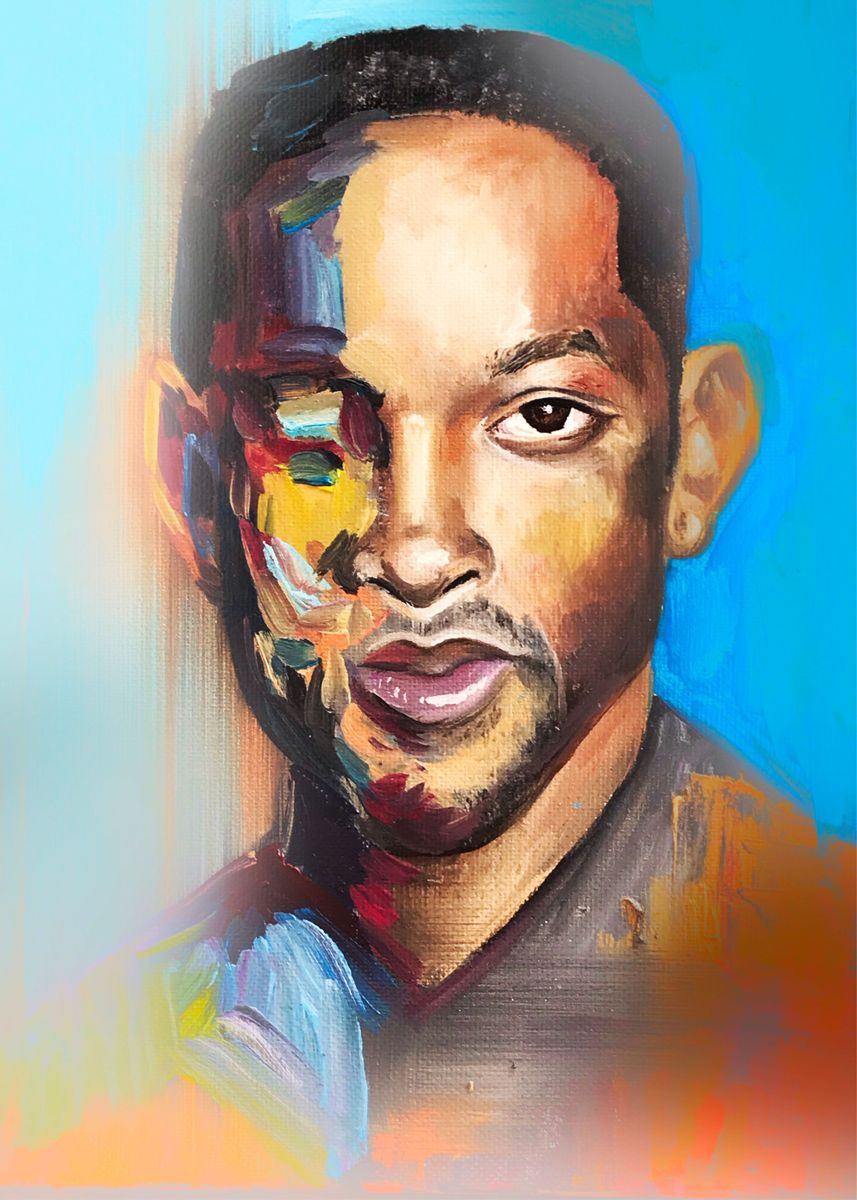 'Will Smith portrait' Poster, picture, metal print, paint by Iness Shah ...