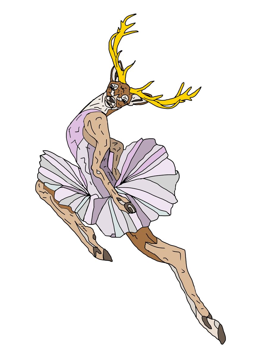 'Reindeer Deer Dancer' Poster, picture, metal print, paint by Notsniw ...