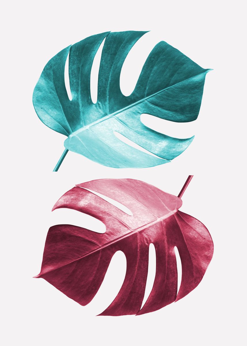 'Tropical leaves I' Poster, picture, metal print, paint by Vitor Costa ...