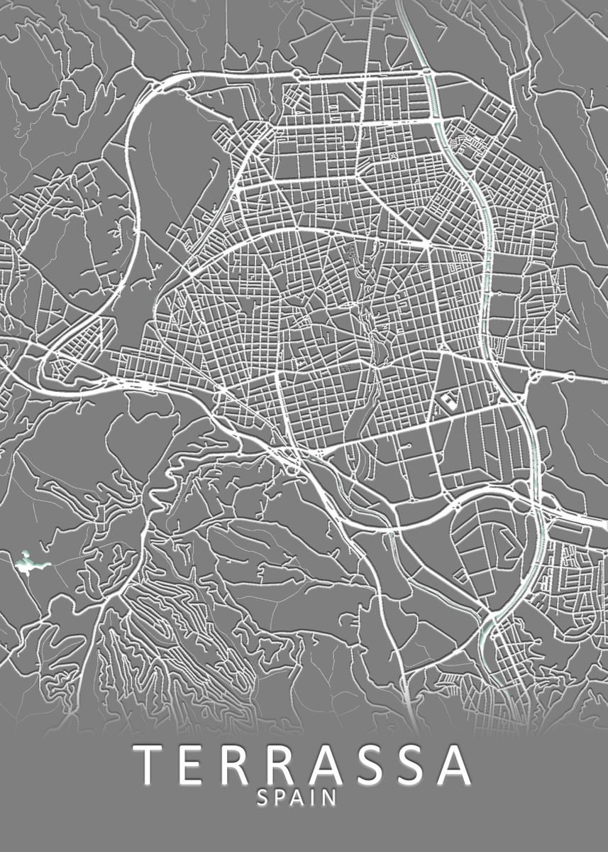 'Terrassa Spain City Map' Poster, picture, metal print, paint by City ...