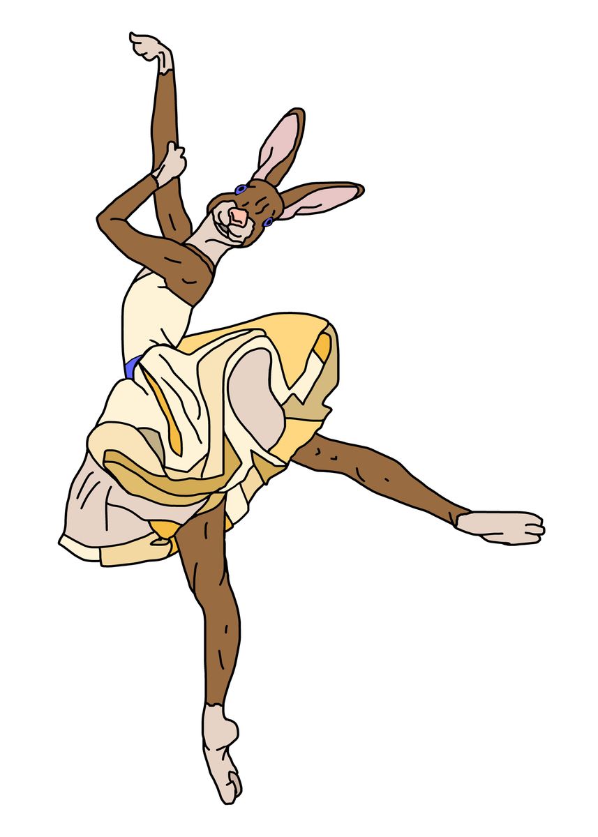 'Bunny Rabbit Dancer' Poster, picture, metal print, paint by Notsniw ...