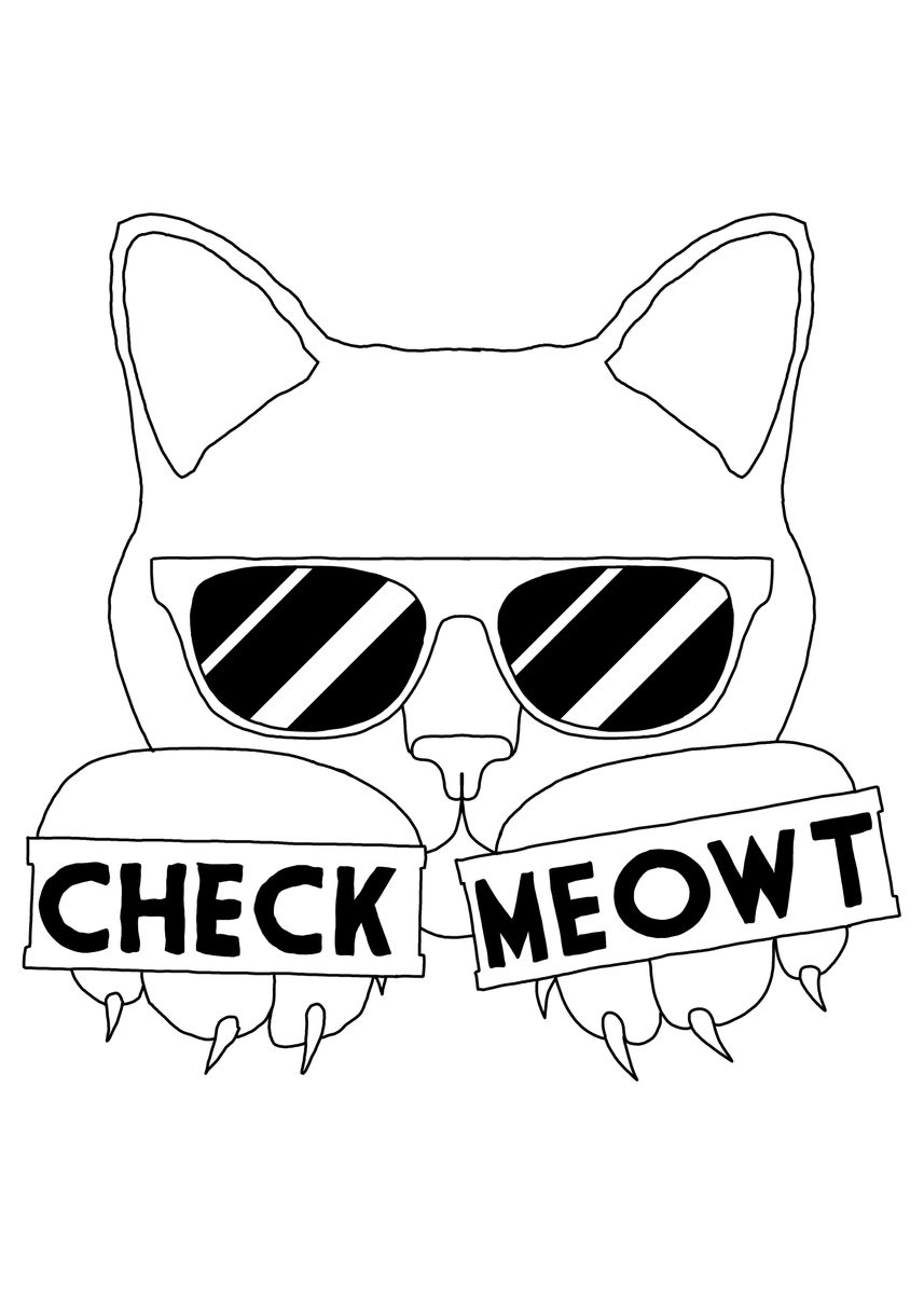 'Check Meowt' Poster, picture, metal print, paint by Garyck Arntzen ...