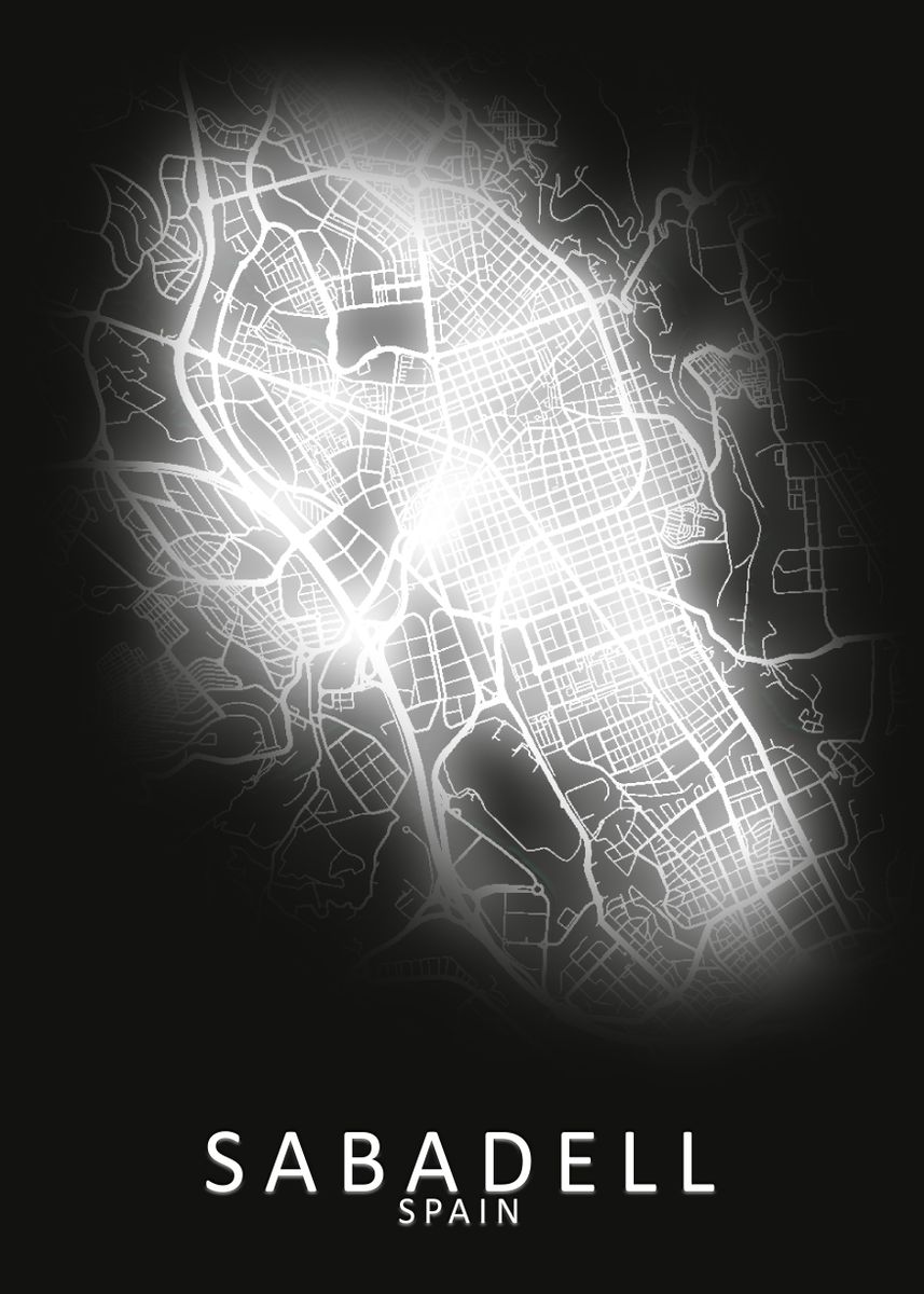 'Sabadell Spain City Map' Poster, picture, metal print, paint by City ...