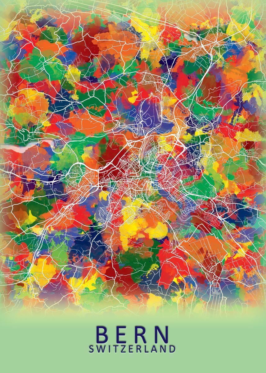 'Bern Switzerland City Map' Poster by City Map Art Prints | Displate