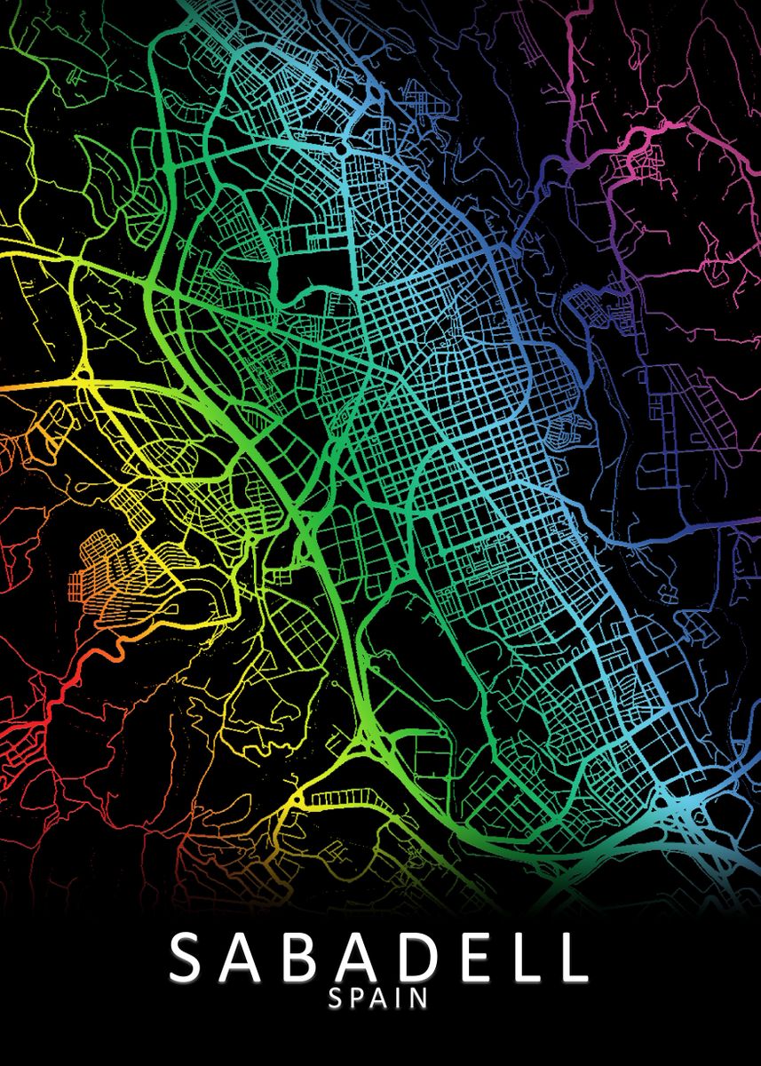 'Sabadell Spain City Map' Poster by City Map Art Prints | Displate