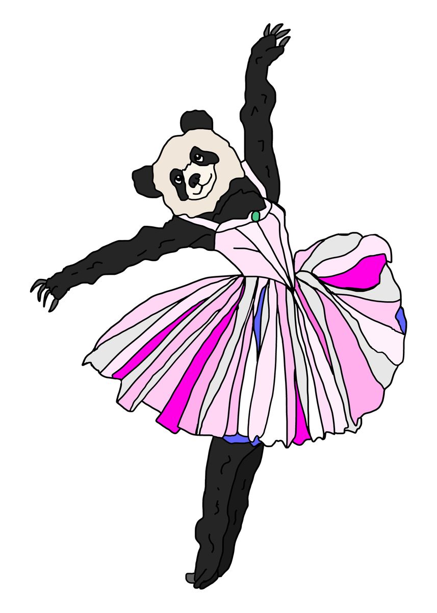 'Panda Bear Dancer' Poster, picture, metal print, paint by Notsniw Art ...