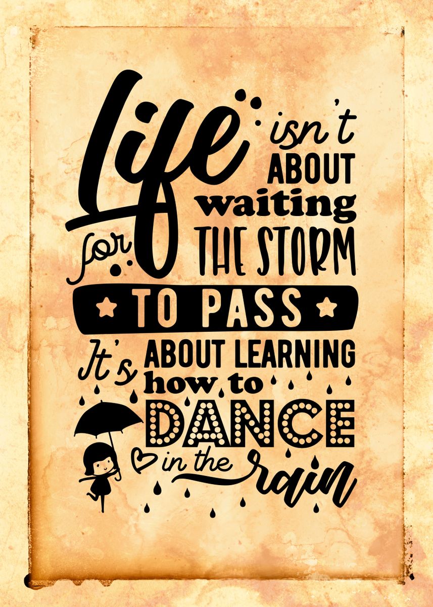 'Dance in the Rain' Poster, picture, metal print, paint by Dany | Displate