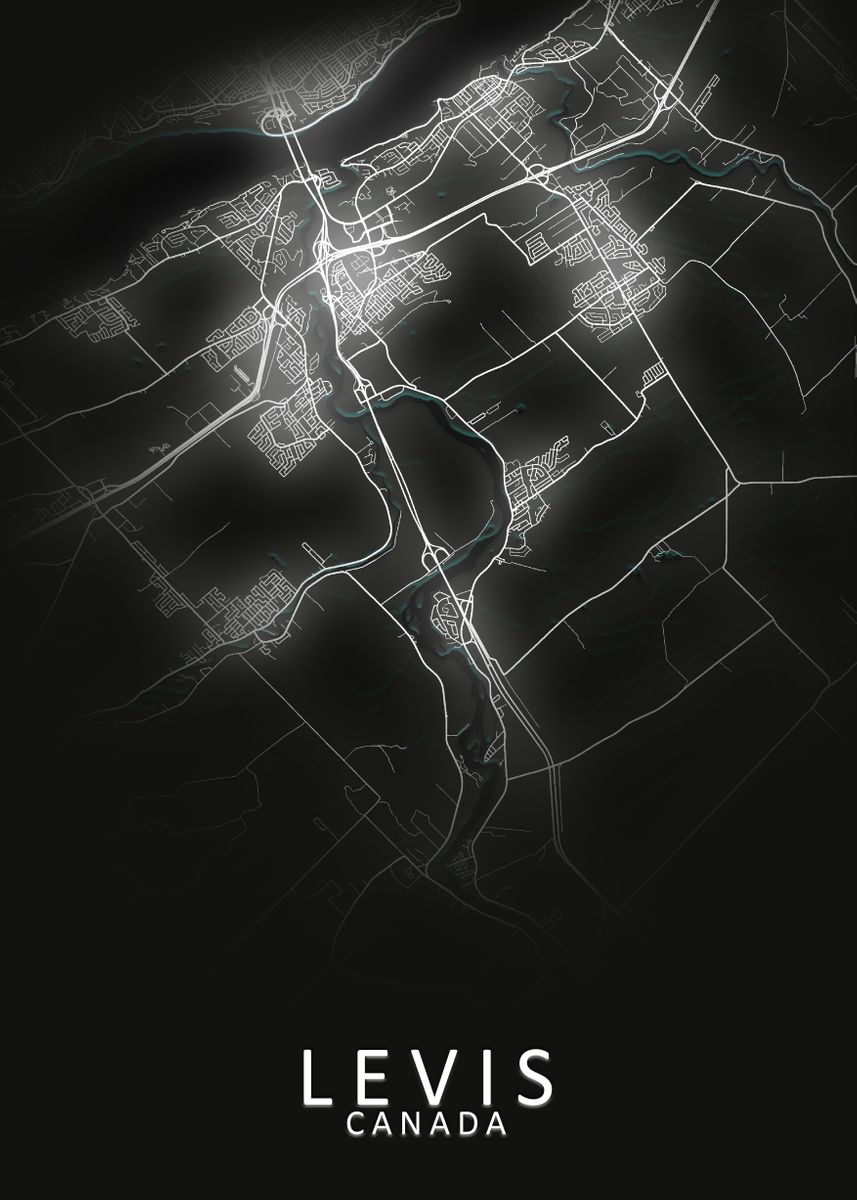 'Levis Canada City Map' Poster by City Map Art Prints | Displate