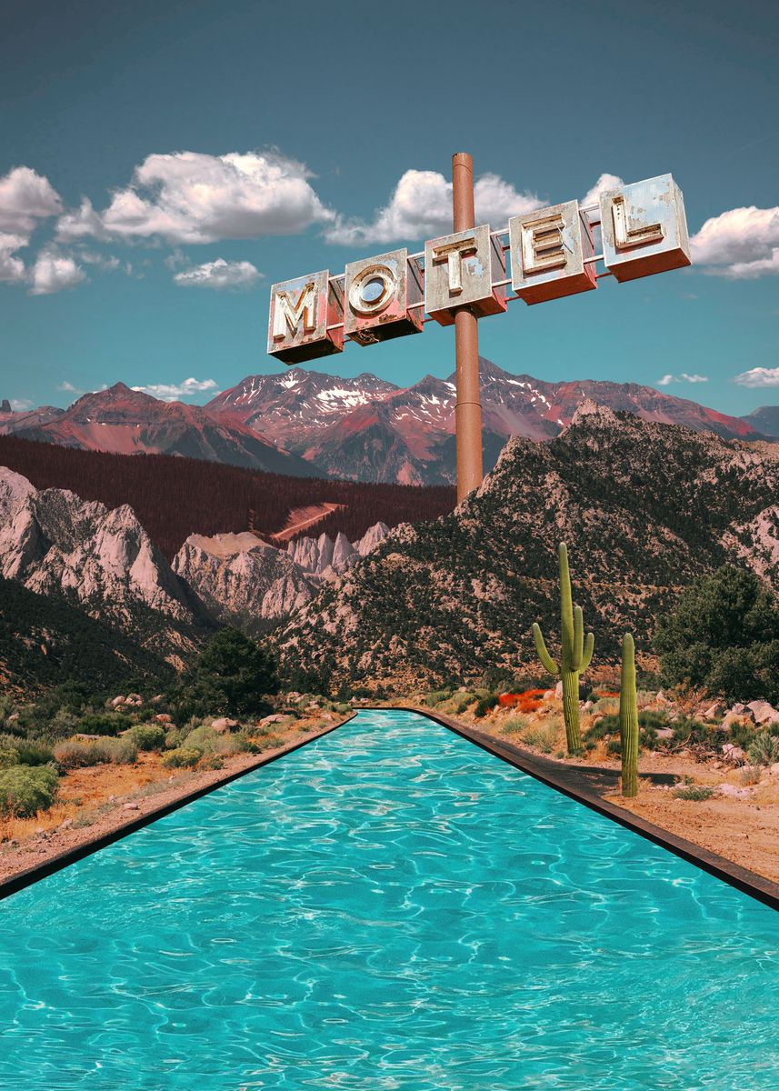 'Motel Road' Poster, picture, metal print, paint by LYKBD | Displate
