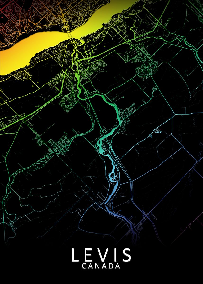'Levis Canada City Map' Poster, picture, metal print, paint by City Map ...