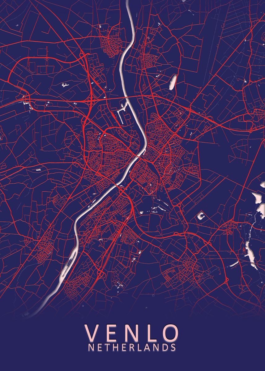 'Venlo Netherlands City Map' Poster by City Map Art Prints | Displate