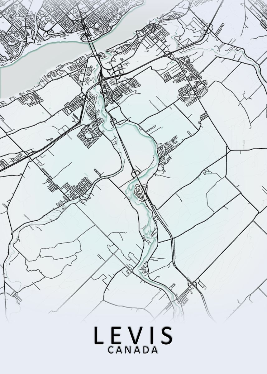 'Levis Canada City Map' Poster, picture, metal print, paint by City Map ...