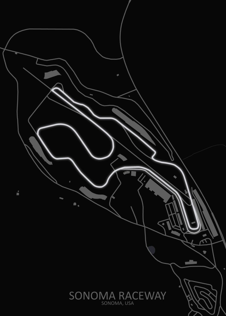 'Sonoma Raceway' Poster by City Map Art Prints | Displate