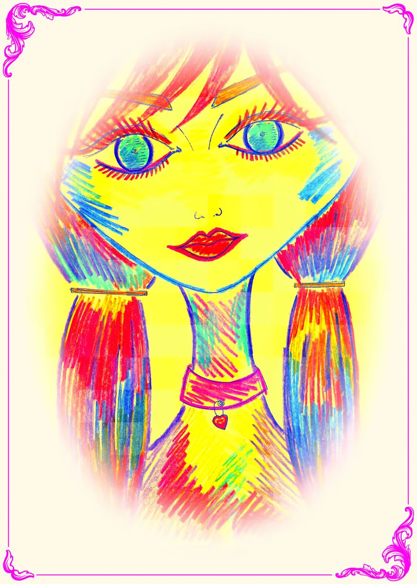 'Poppy Mermaid' Poster, picture, metal print, paint by Adit Mosseri ...