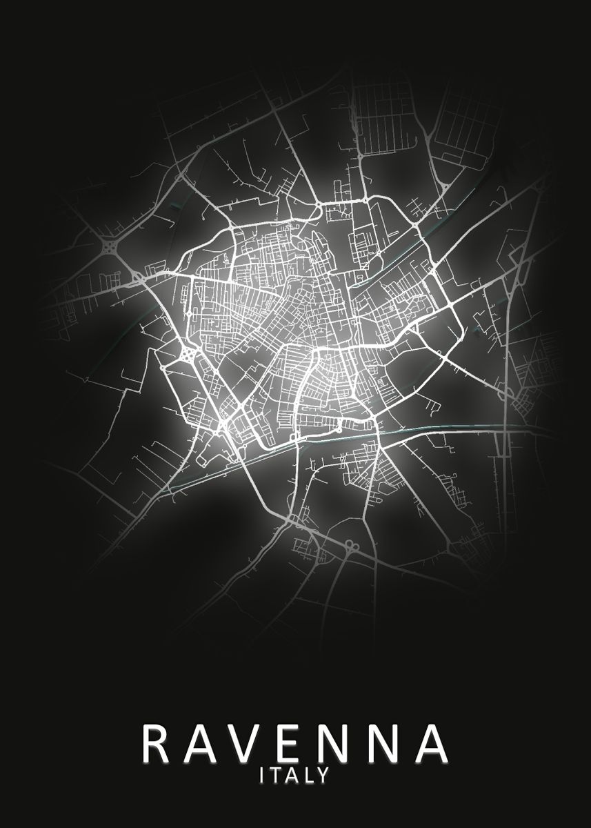 'Ravenna Italy City Map' Poster, picture, metal print, paint by City ...