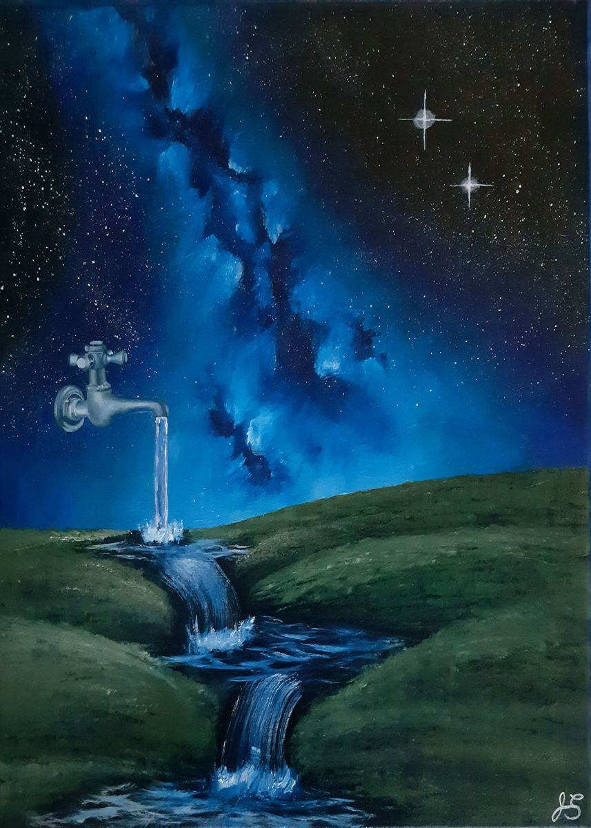 'Cosmic Faucet' Poster, picture, metal print, paint by Jaya Savage ...