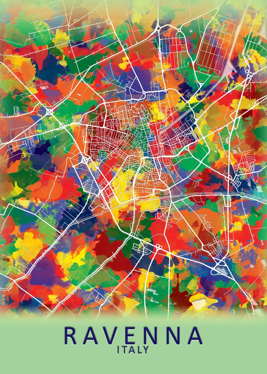 'Ravenna Italy City Map' Poster, picture, metal print, paint by City ...