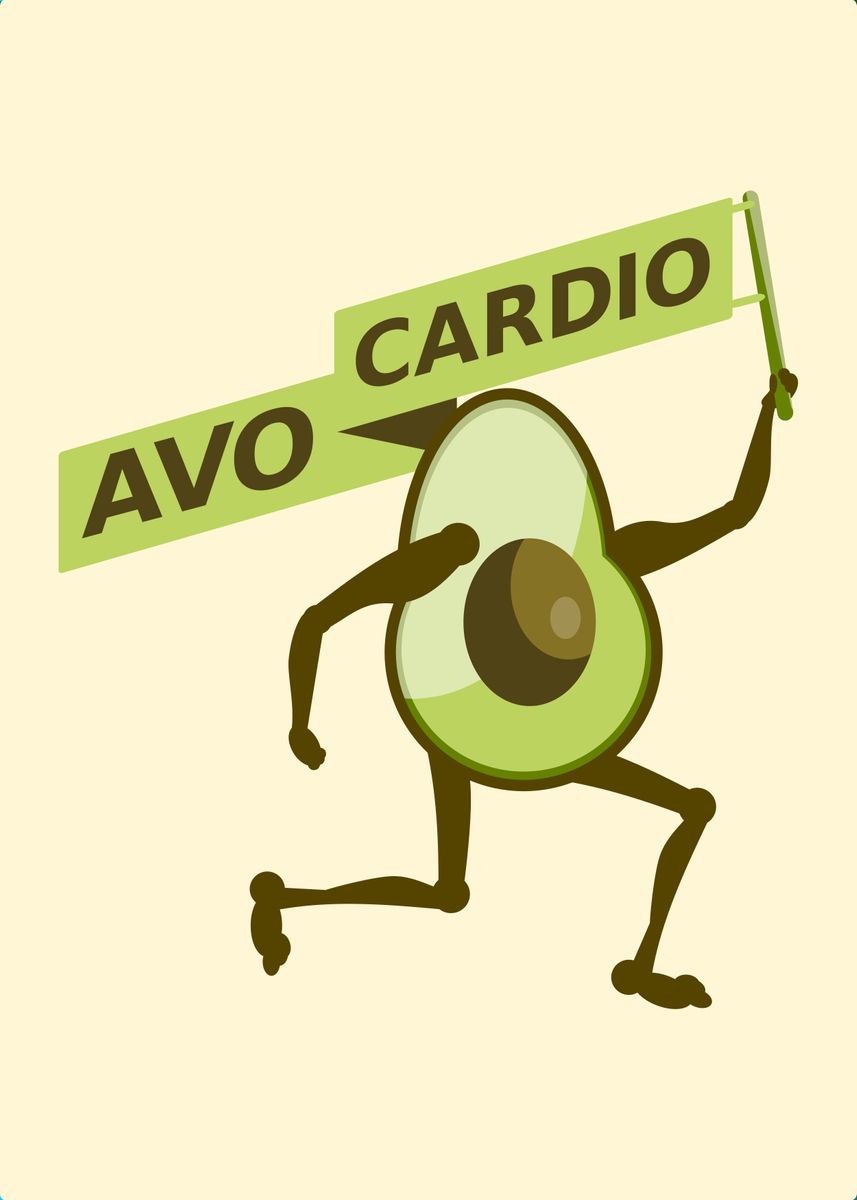 'Avocardio' Poster, picture, metal print, paint by mailbox disco | Displate