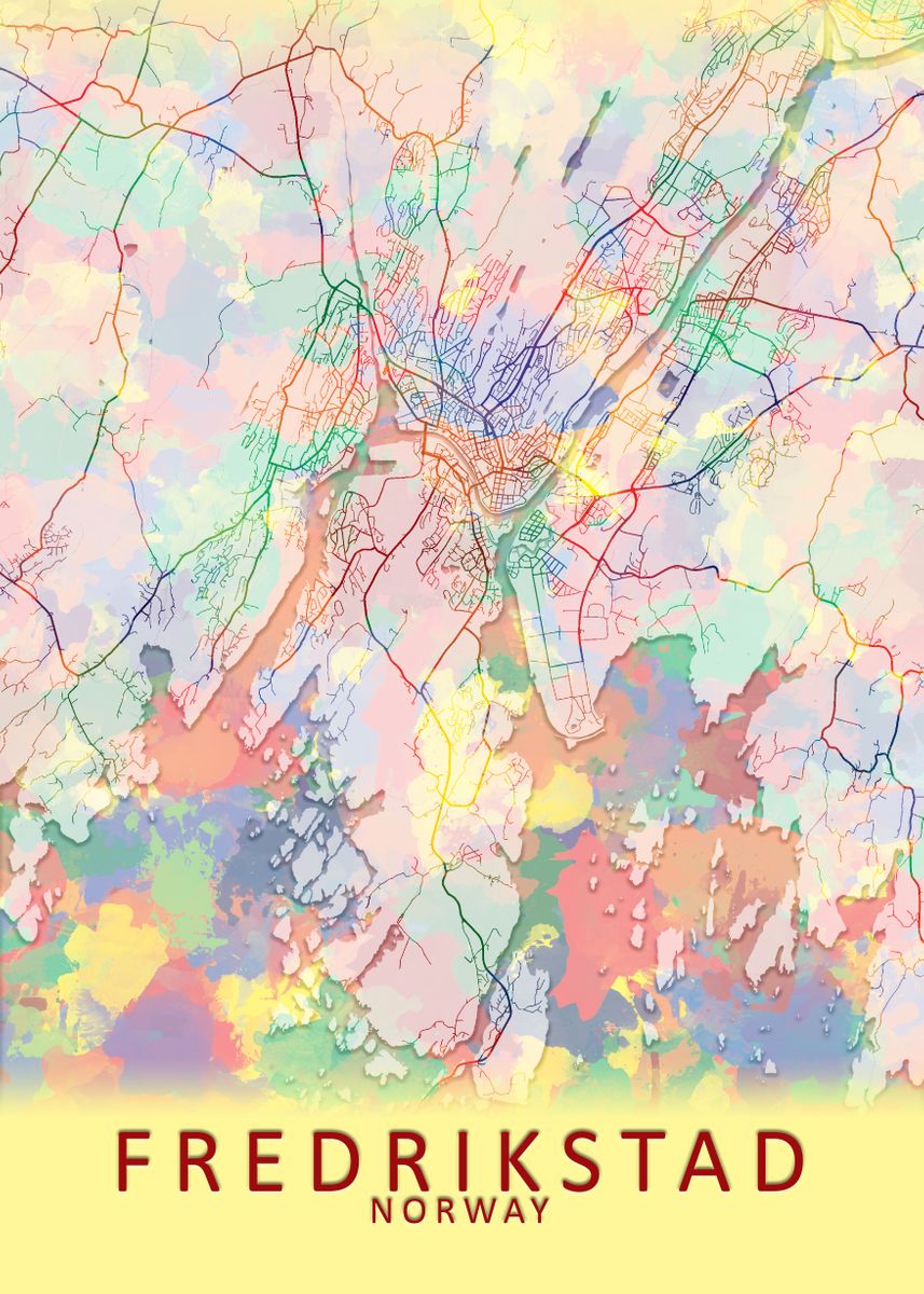 'Fredrikstad Norway Map' Poster by City Map Art Prints | Displate
