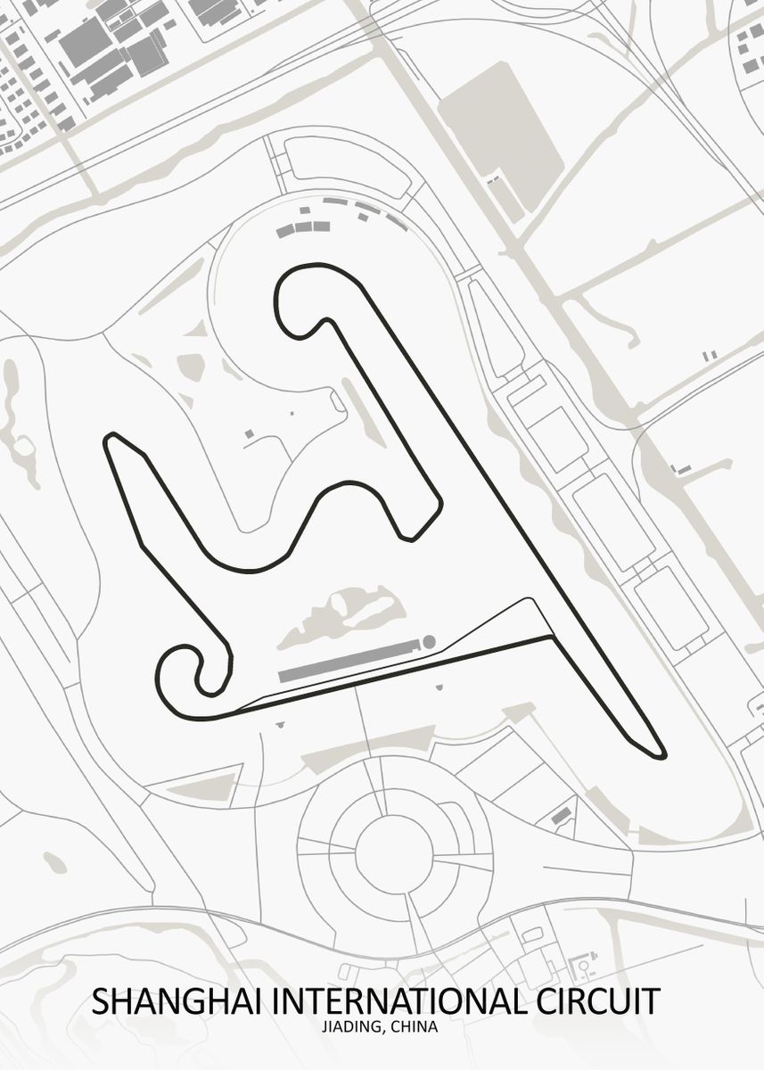 'Shanghai Int Circuit' Poster, picture, metal print, paint by City Map ...