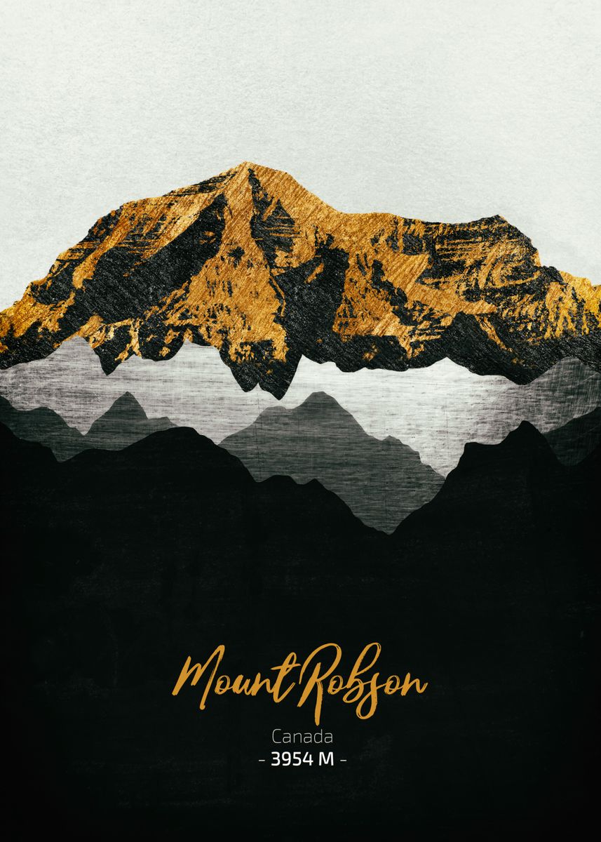 'Mount Robson' Poster, picture, metal print, paint by Tobias Roetsch ...
