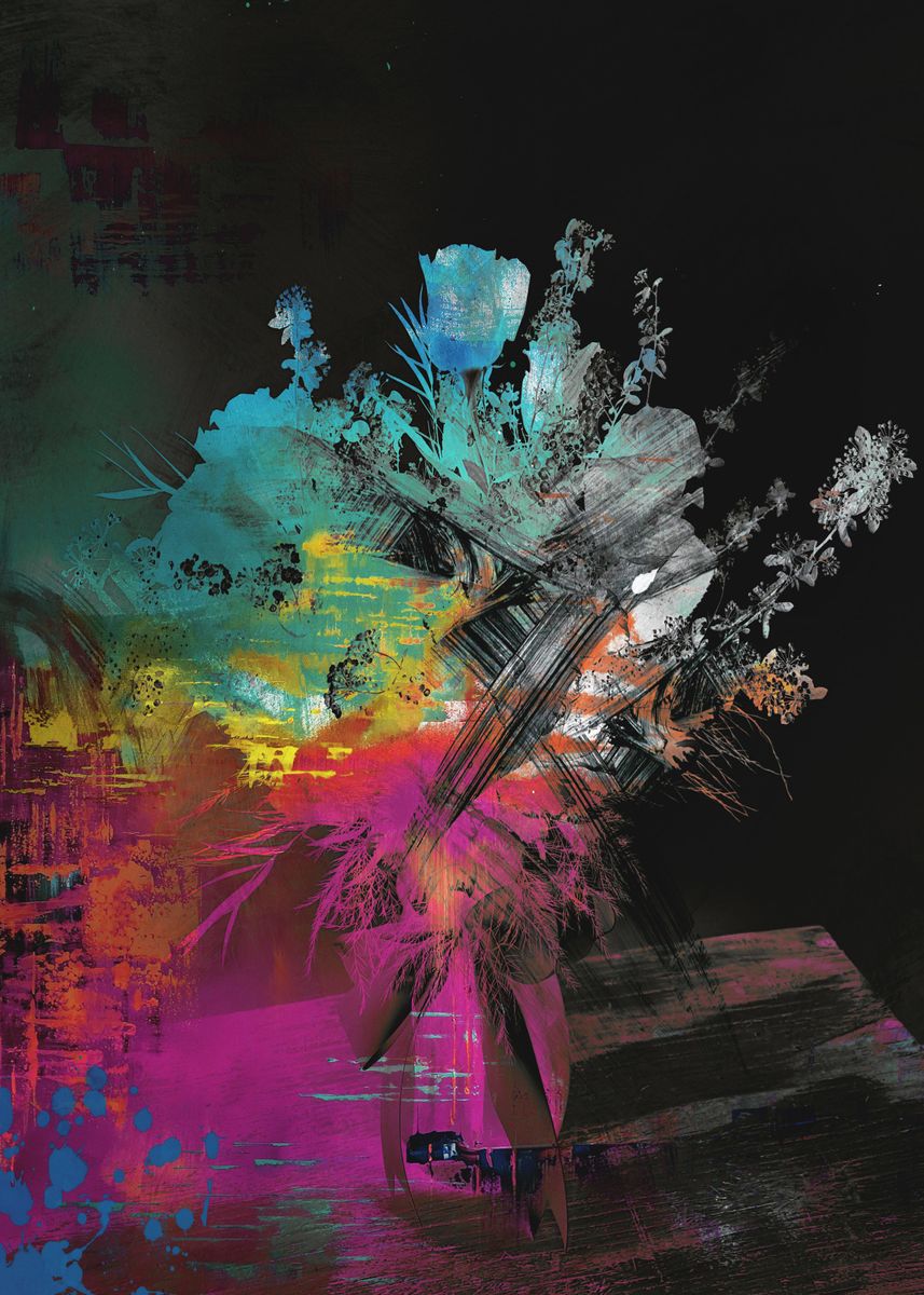 'Abstract Roses in a Vase' Poster by Vanessa Zylberberg | Displate