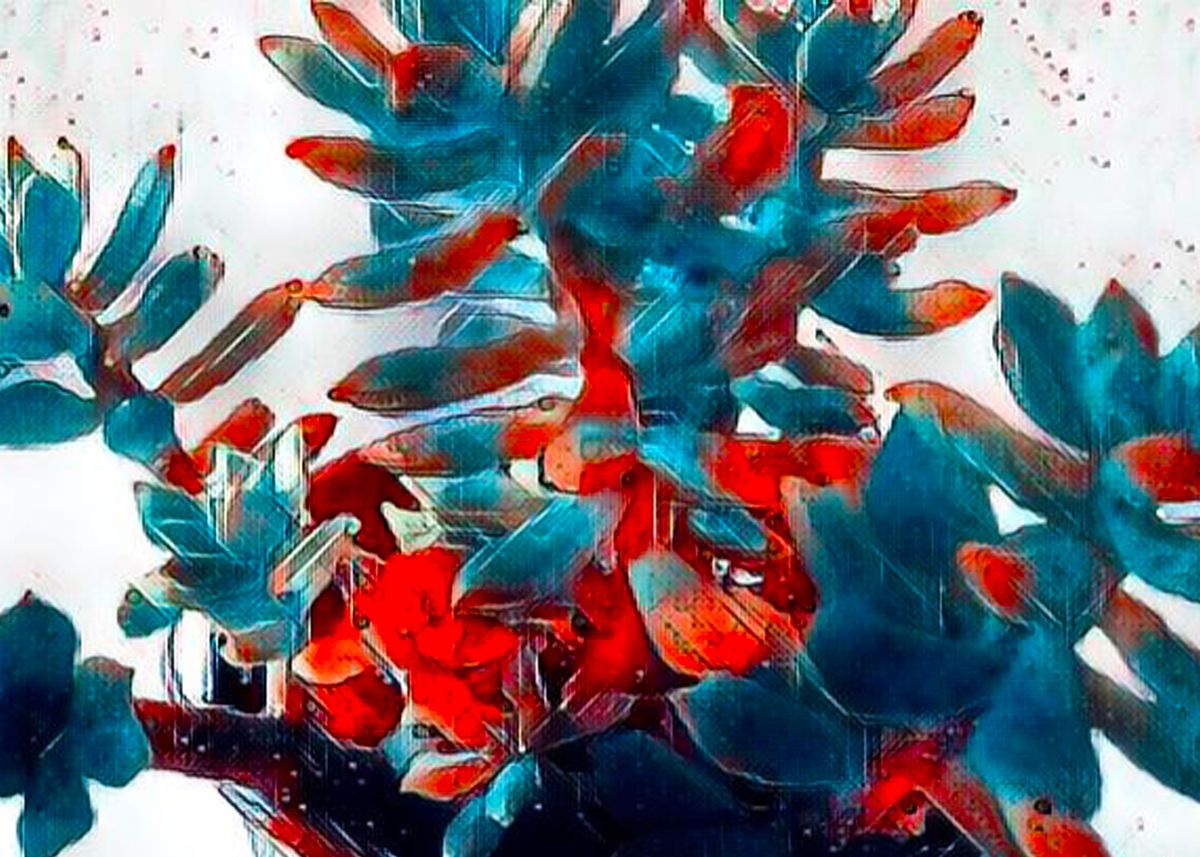 'My Red Blue Plant' Poster by Nemeth Creative | Displate