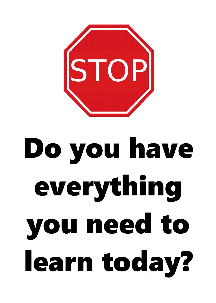 'Learn Today' Poster, picture, metal print, paint by Grace Gifts | Displate