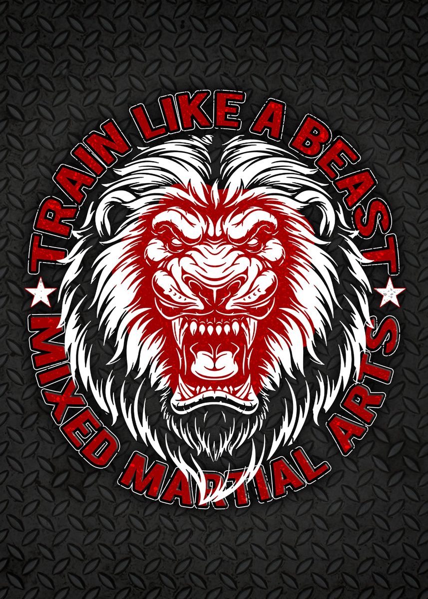 'MMA Lion ' Poster, picture, metal print, paint by М Dam | Displate